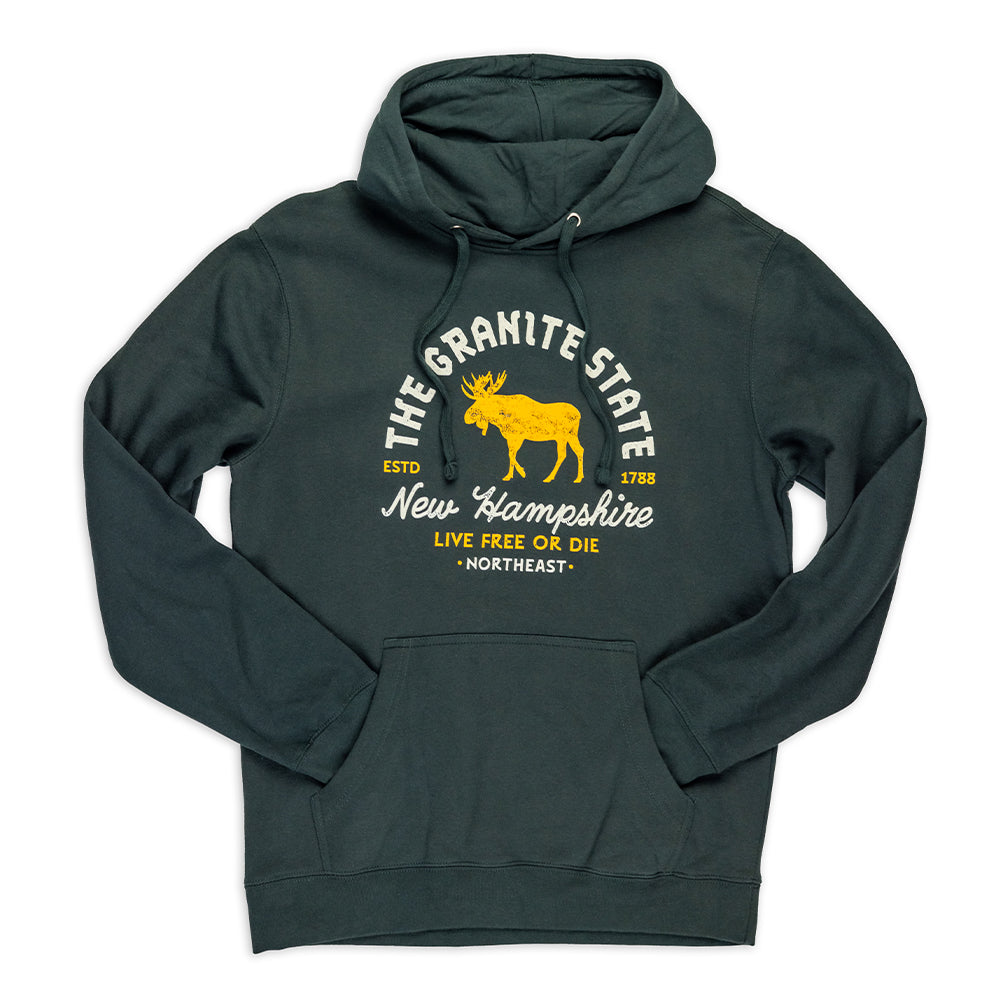 Granite Moose Hoodie- Forest Green — Granite State Apparel