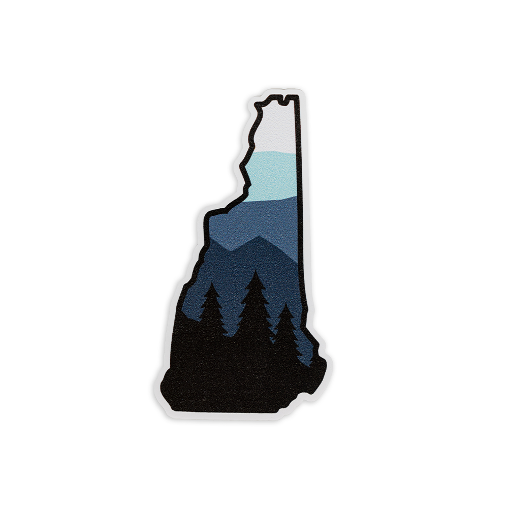 NH Mountains Sticker- Baby Blue — Granite State Apparel